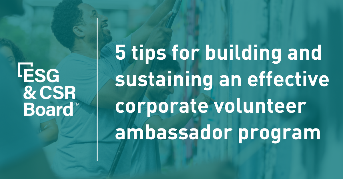 5 tips for building and sustaining an effective corporate volunteer ...