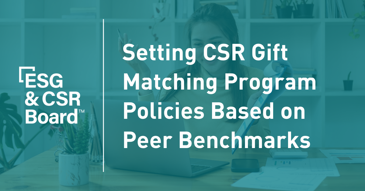 Setting Csr T Matching Program Policies Based On Peer Benchmarks